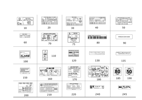 Identification Plate, Information Sign for 2014 Mercedes-Benz C 300 ...