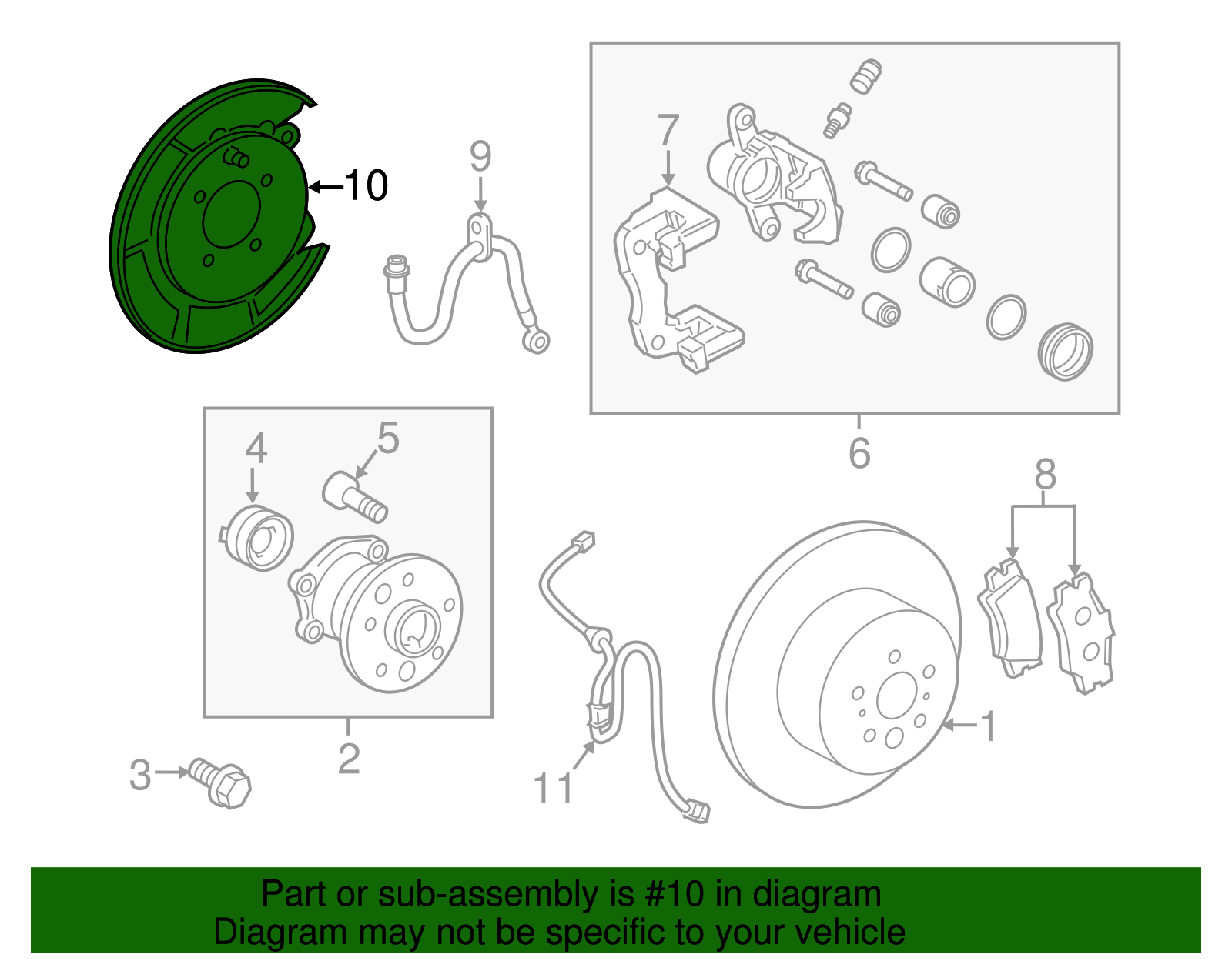 2007-2011 Toyota Camry Brake Backing Plate 46504-33080 | Toyota Parts ...