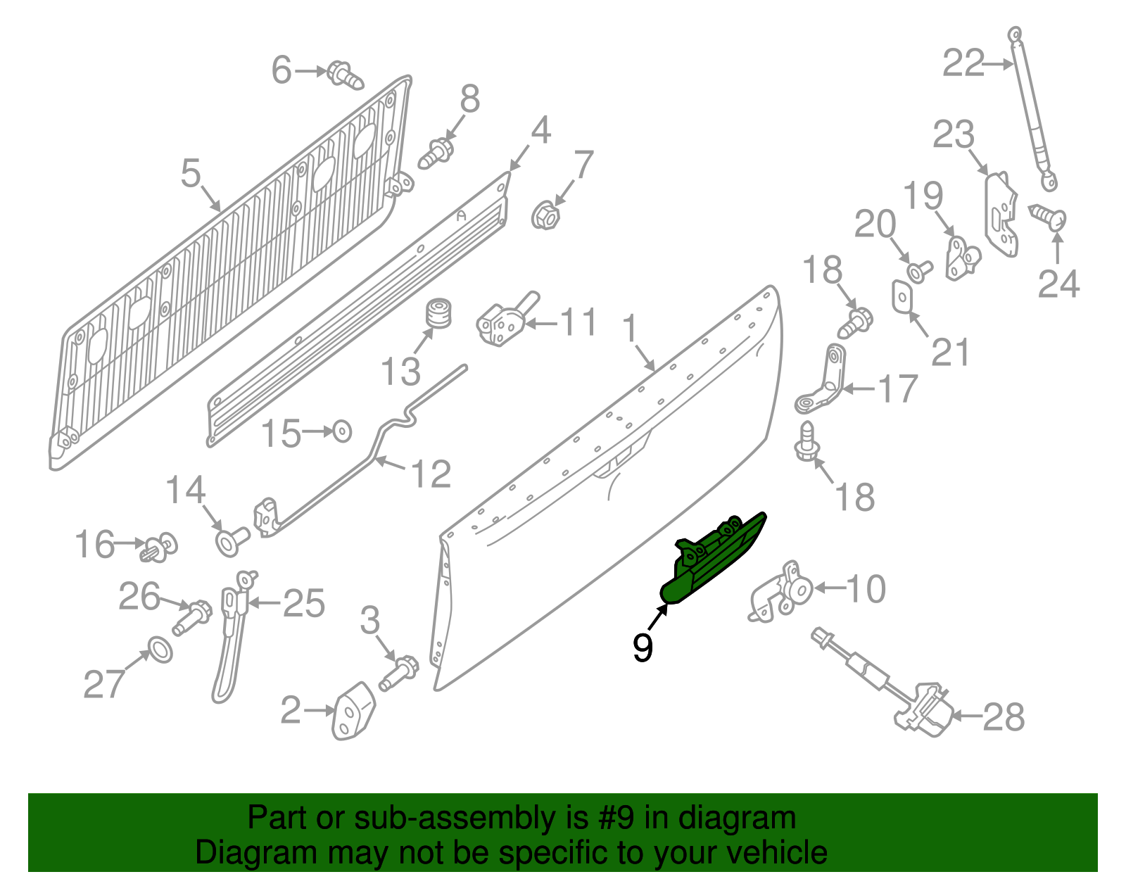 2018-2024 Nissan Handle 90606-EZ08B | Nissan Parts Central