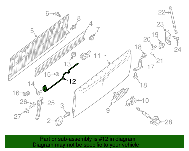 2016-2017 Nissan Gate Latch 90502-EZ00A | QuirkParts