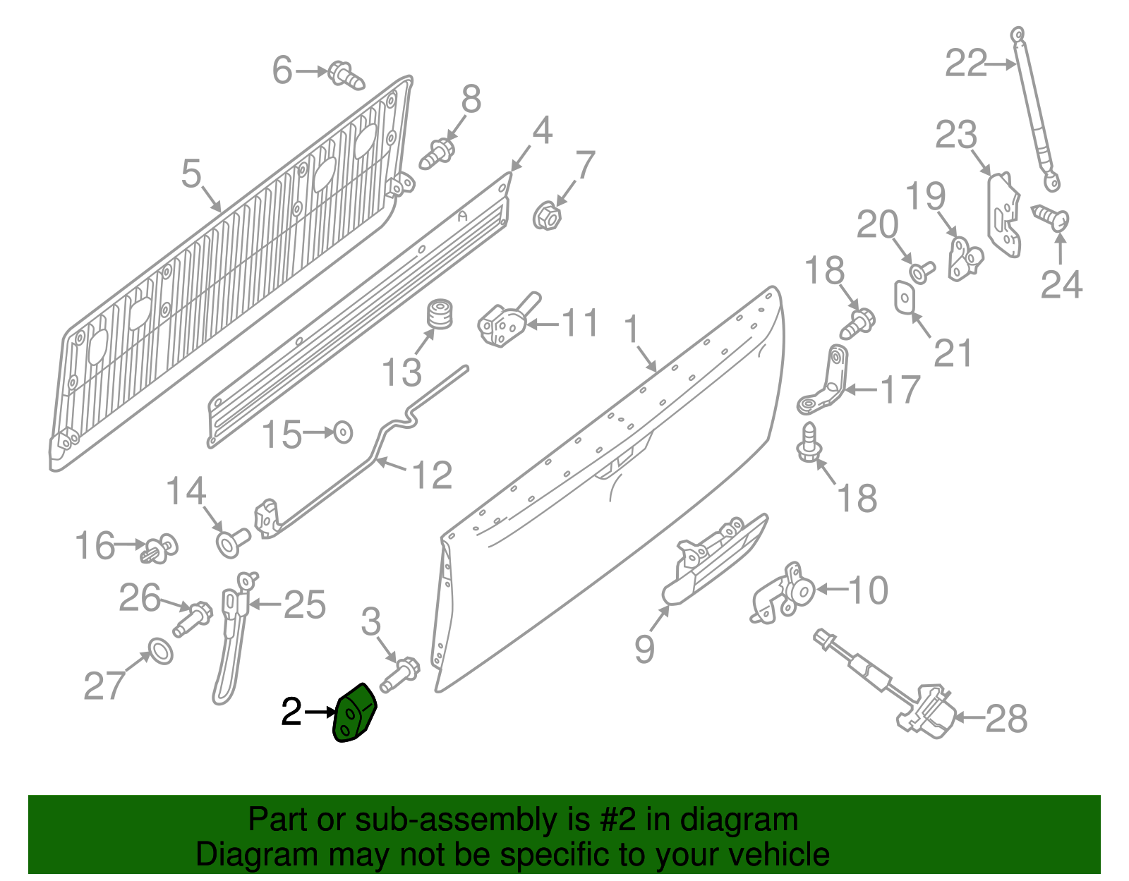 2004-2024 Nissan Tail Gate Bumper 93847-7S200 | Nissan Parts Central