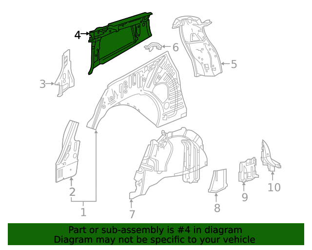 2020-2022 Cadillac XT6 Driver Side Quarter Panel 84650851 ...