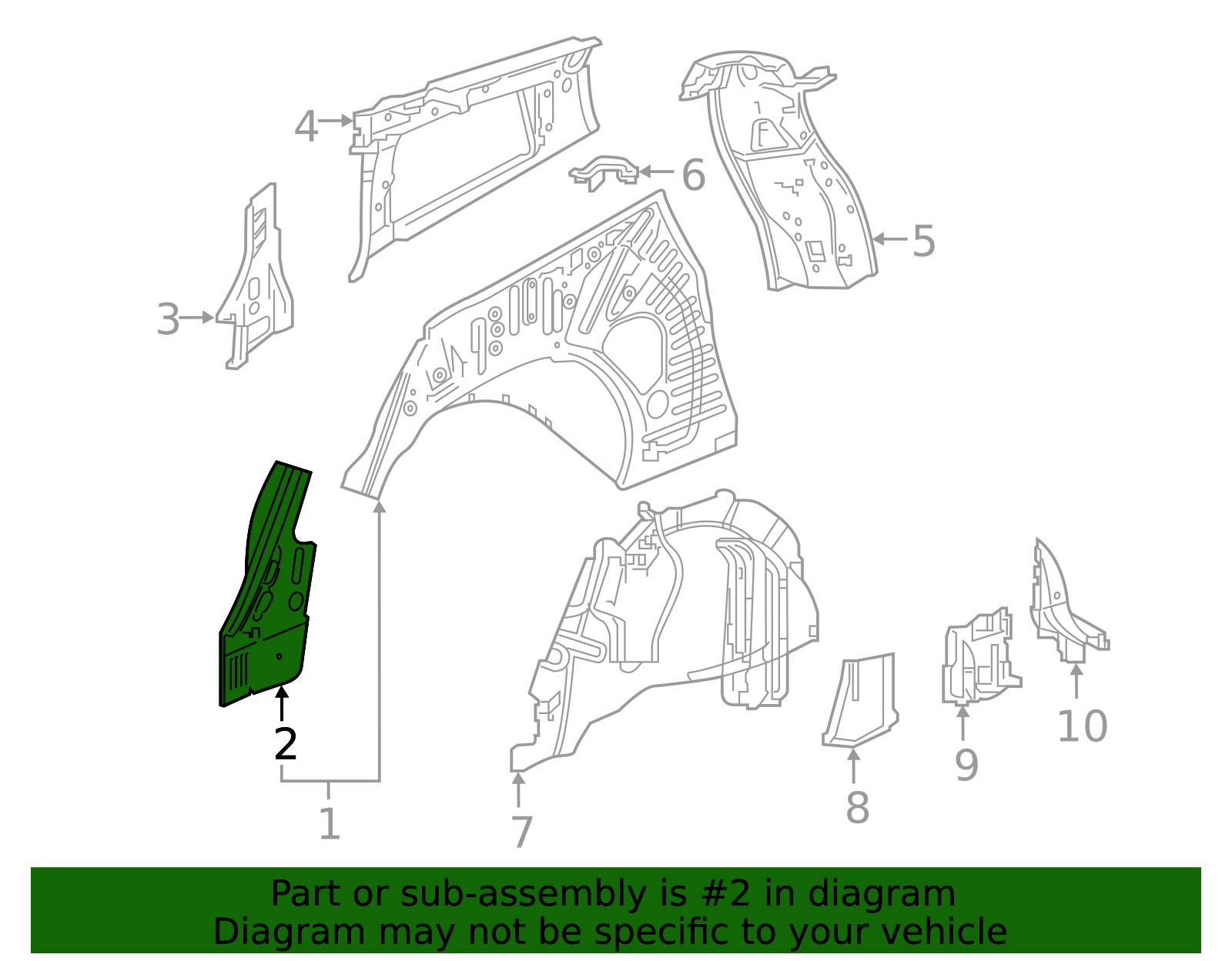 84577921 - Passenger Side Quarter Panel Extension 2020-2025 Cadillac ...