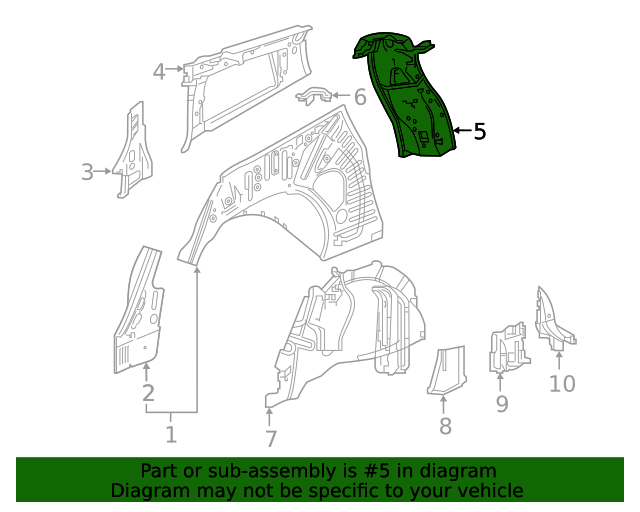 2020-2023 Cadillac XT6 F Panel 85107665 | GMPartsDirect.com