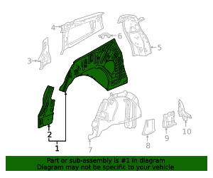 84623515 - Passenger Side Quarter Inner Panel 2020-2023 Cadillac XT6 ...