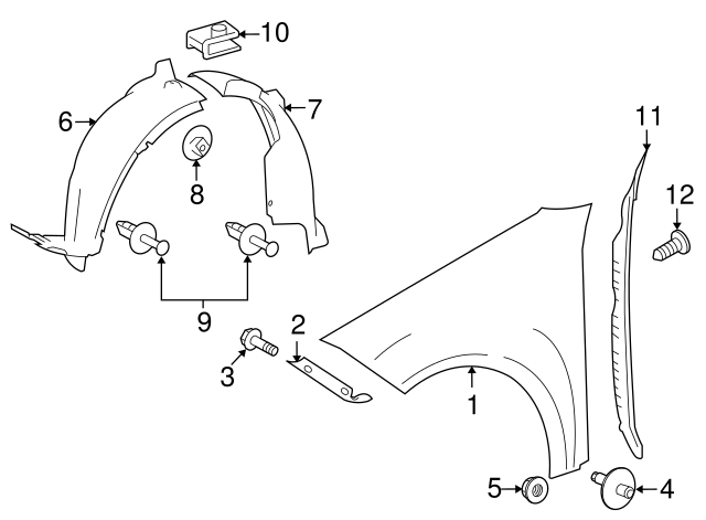 204-889-11-95 - Fender Bracket 2010-2015 Mercedes-Benz | Mercedes-Benz ...