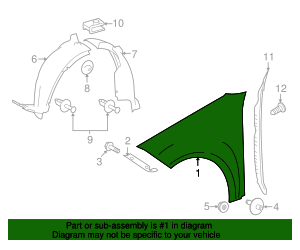204-880-09-18 - Fender 2010-2015 Mercedes-Benz | Mercedes-Benz USA Parts