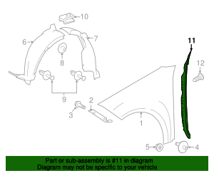 204-889-12-25 - Fender Insulator 2010-2015 Mercedes-Benz ...