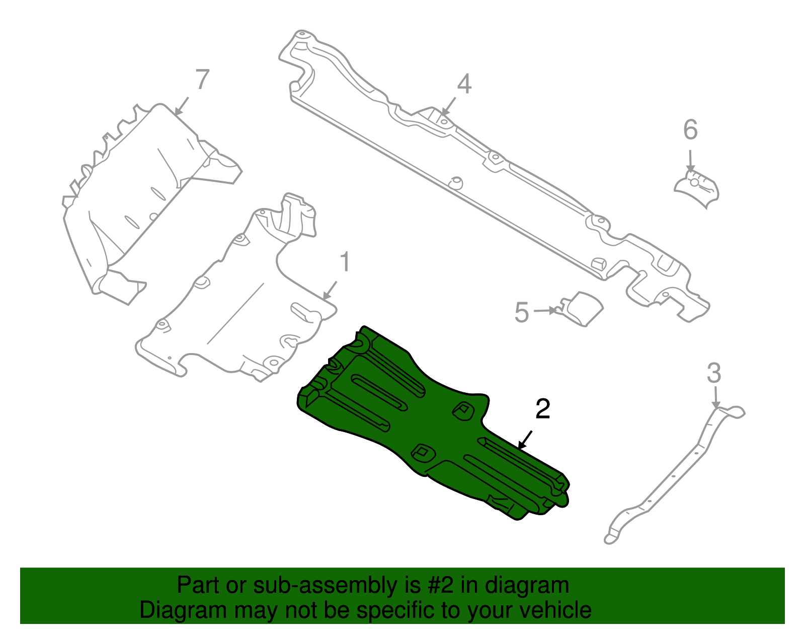 2008-2010 Porsche Cayenne Radiator Support Splash Shield 955-504-231-03 ...