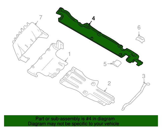2003-2010 Porsche Cayenne Radiator Support Splash Shield 955-504-211-01 ...