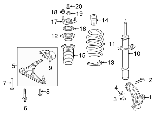 51395-THR-A10 - Lower Control Arm Mount Bushing 2019-2024 Honda Odyssey ...