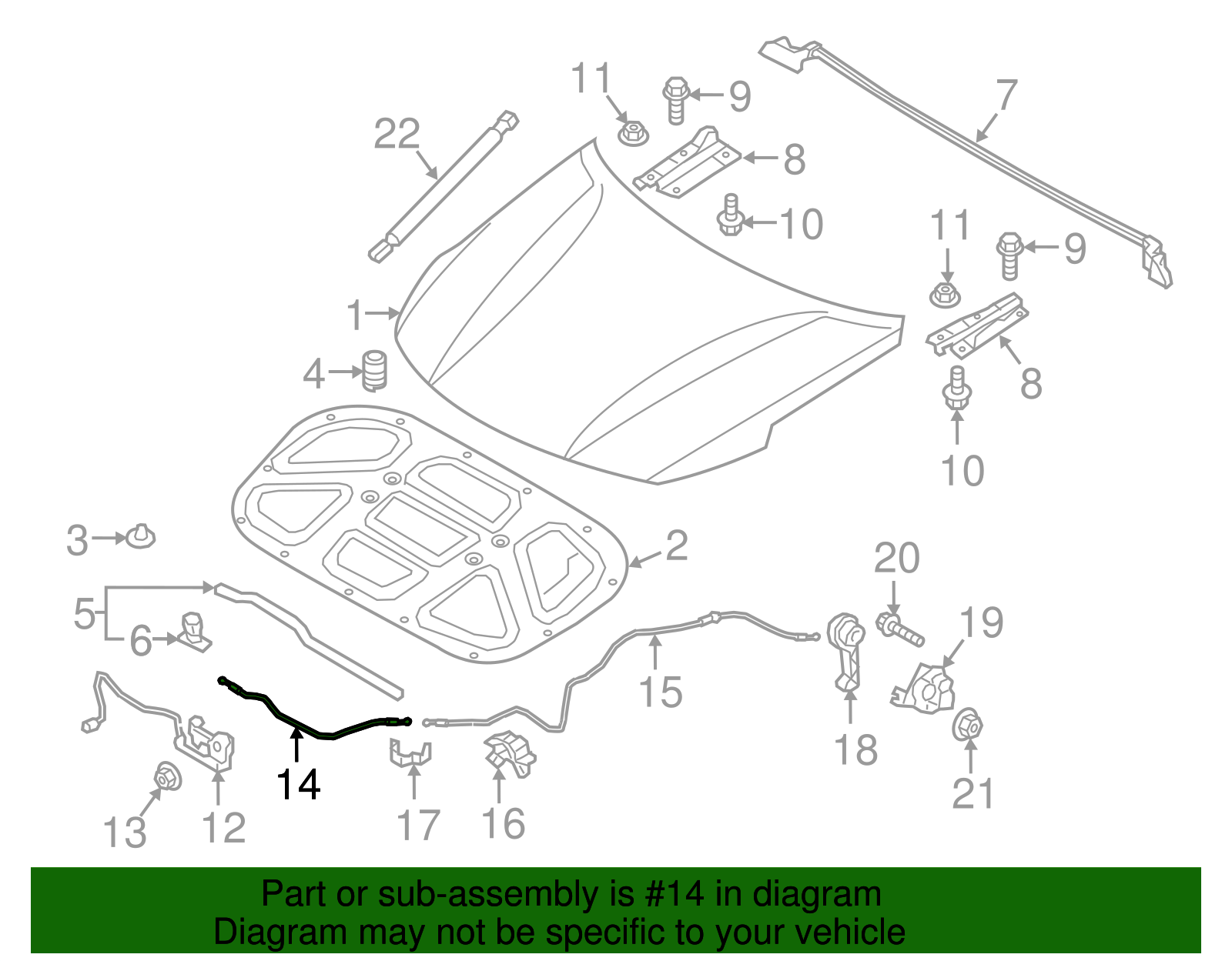 2017-2020 Kia Optima Release Cable 81190-D4200 | TascaParts.com