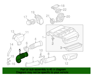 463-500-10-75 - Intake Pipe 2002-2011 Mercedes-Benz | Mercedes-Benz USA ...