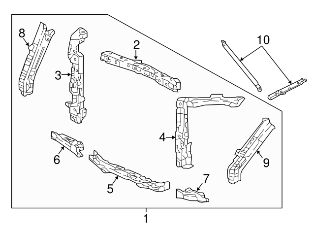 2021-2023 Honda Radiator Support 60400-T6Z-305ZZ | Honda Factory Parts