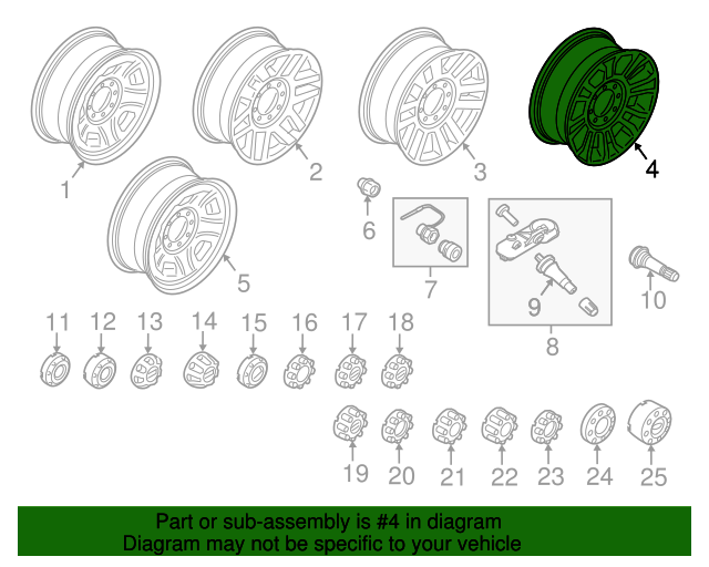 Genuine OEM Ford Part - Wheel Assembly LC3Z-1007-A | Genuine OEM Ford ...