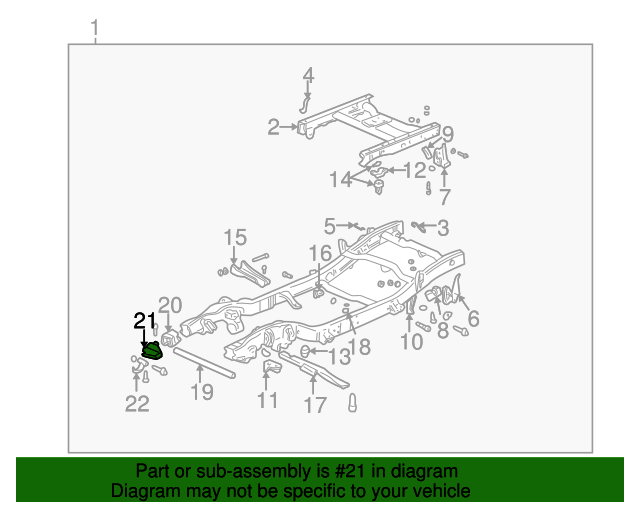 2003-2007 GM Passenger Side Front Bumper Impact Bar Brace 15059688 GM ...