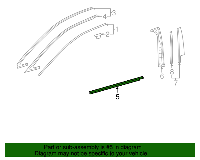 75720-50020 - Door Belt Molding 2018-2024 Lexus | AutoNation Parts