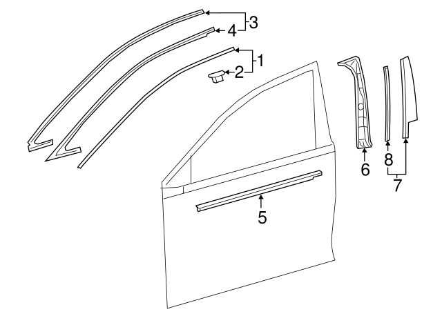 75720-50020 - Door Belt Molding 2018-2024 Lexus | AutoNationParts.com