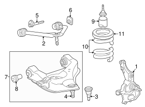 1998-2009 Mazda Lower Control Arm Bushing - Driver's Side (LH) ZZP0-34 ...