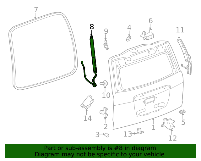 2021-2024 GM Driver Side Liftgate Power Assist Actuator (Replaces ...