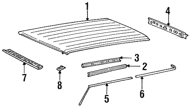 63111-90A00 - Roof Panel - 1984-1990 Toyota Land Cruiser | Nucar Toyota ...