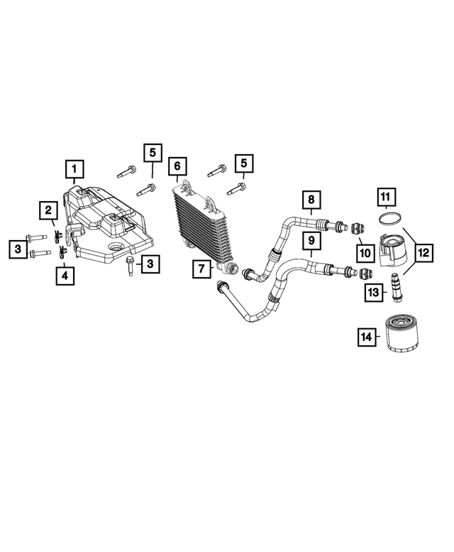 2018-2023 Mopar Oil Cooler Outlet Hose, Return 68304643AB | My Mopar Parts