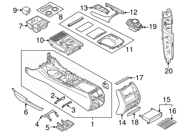 65-82-5-A3B-1D9 - Infotainment Display Control Switch 2016-2022 BMW ...