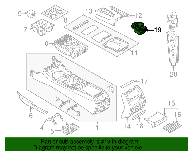 65-82-5-A3B-1D9 - Infotainment Display Control Switch 2016-2022 BMW ...