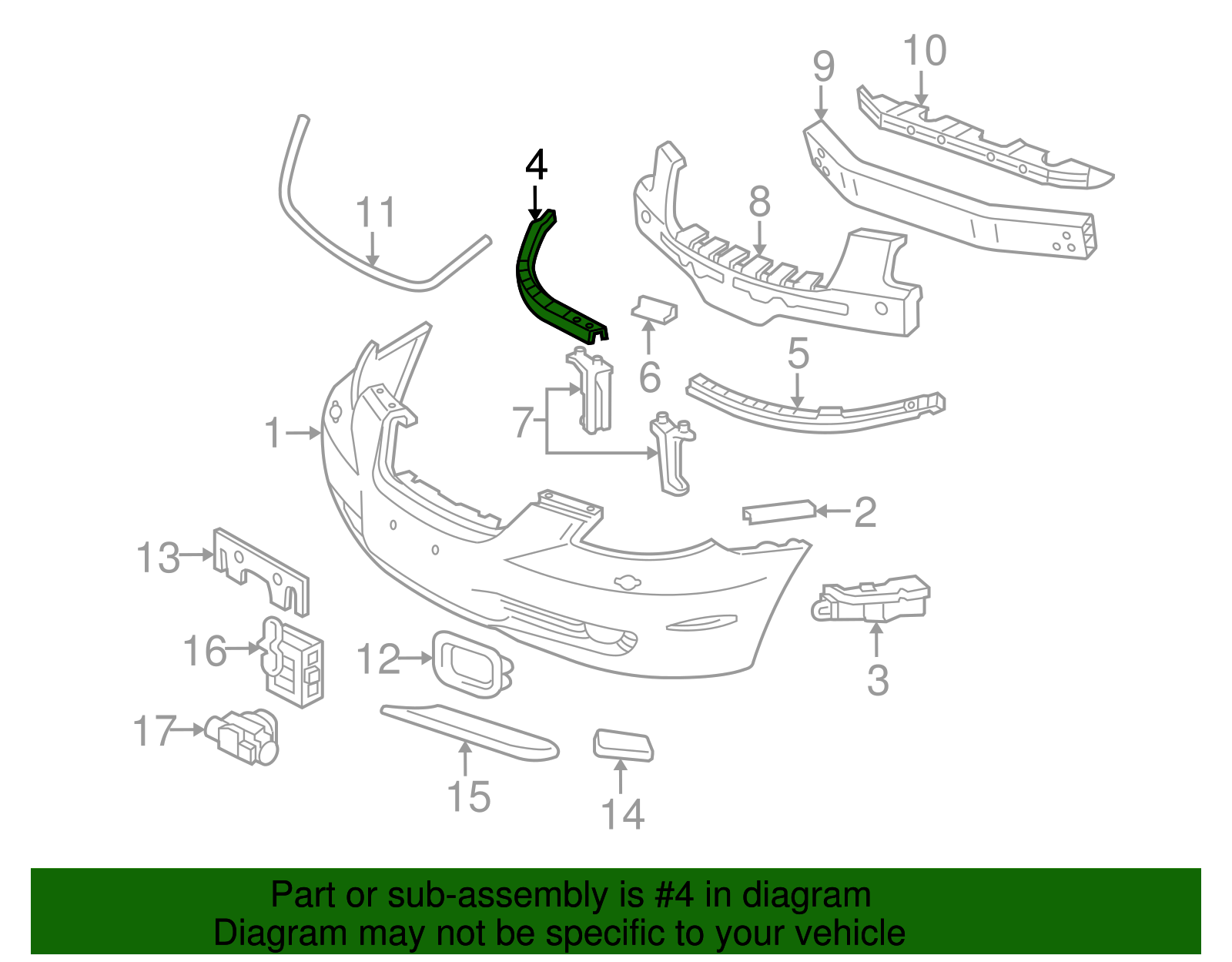 52125-24030 - High-Quality Bumper Cover Reinforcement for 2002-2010 ...