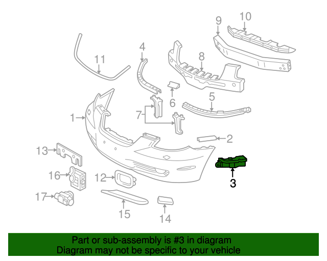 52535-24031 - Bumper Guide 2006-2010 Lexus SC430 | AutoNationParts.com