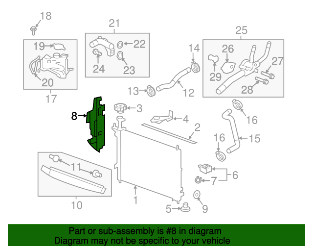 23130102 - Radiator Air Baffle (Side) 2013-2017 GMC | AutoNationParts.com