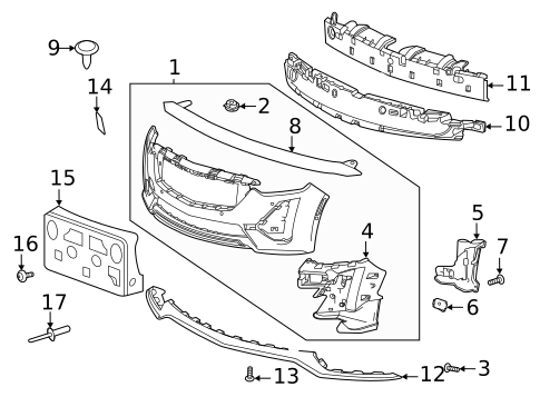 Bumper & Components - Front for 2021 Cadillac CT5 | TascaParts.com