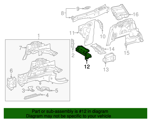 205-620-23-01 - Frame Side Member Crossmember 2015-2023 Mercedes-Benz ...