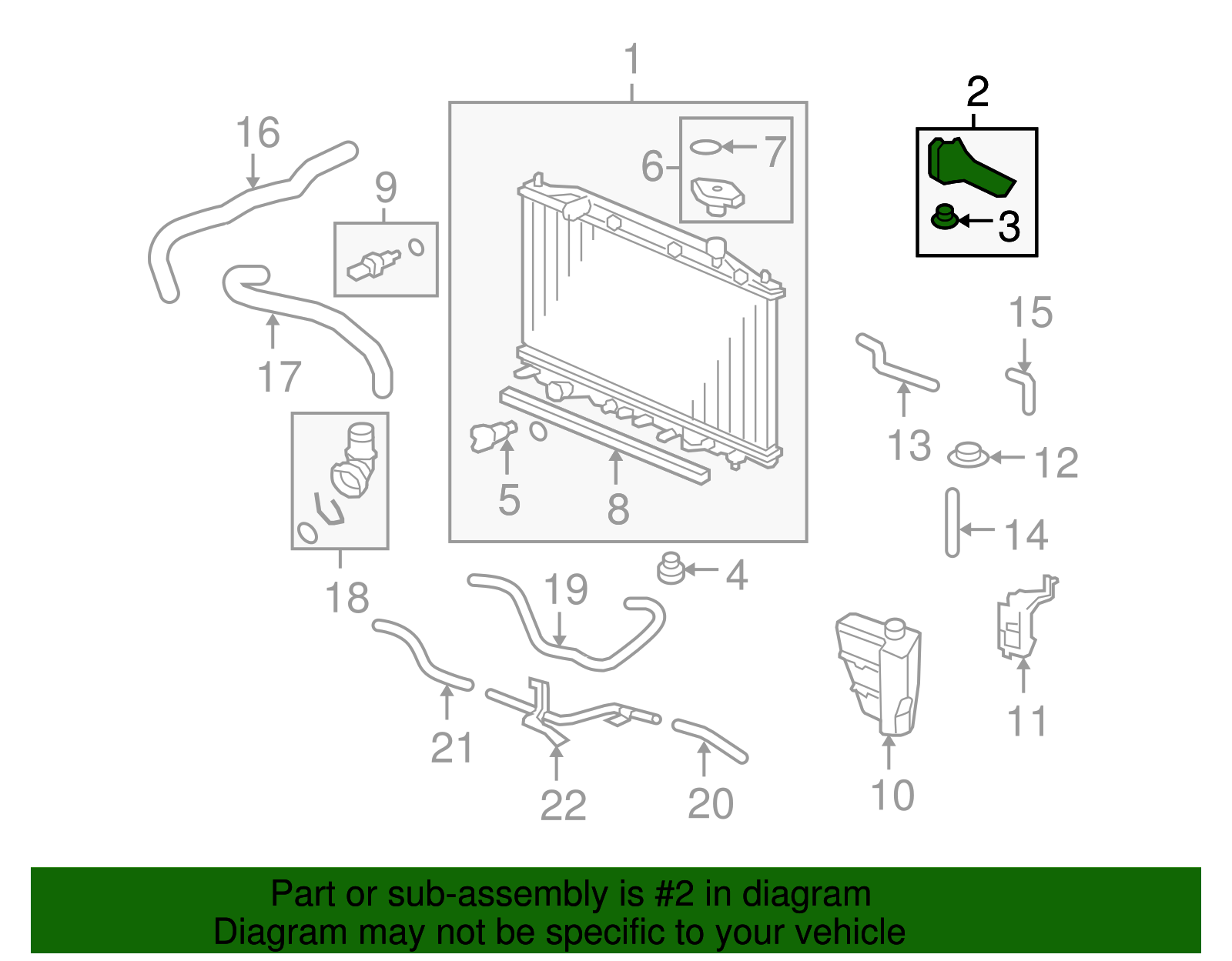 84111-3A0-A01ZA - Radiator Assembly Mount Bracket | Genuine Honda Parts
