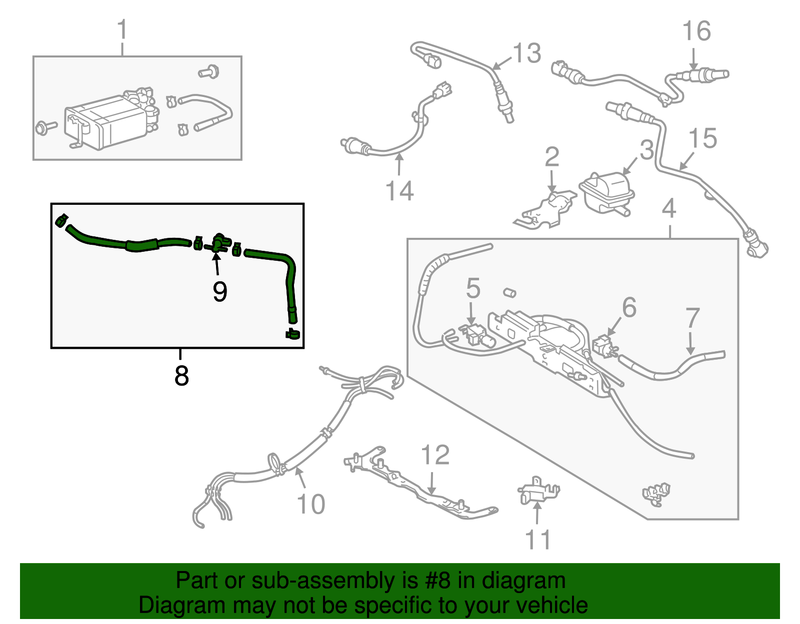 23820-20210 - Vacuum Hose 2004-2006 Toyota Highlander | Longo Toyota Parts