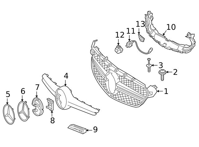 205-888-15-00 - Grille 2019-2021 Mercedes-Benz | Mercedes-Benz USA Parts