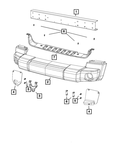 Front Bumper and Fascia for 2018 Jeep Wrangler JK | Mopar Online Parts