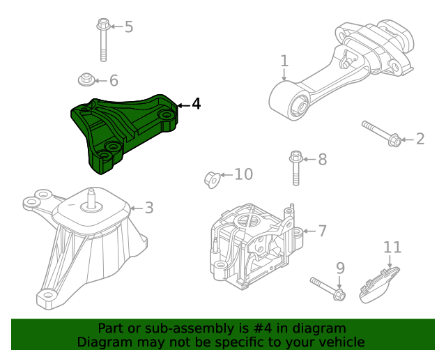 21825-L1100 - Front Mount Bracket 2021-2024 Kia K5 | Kia.Parts Store
