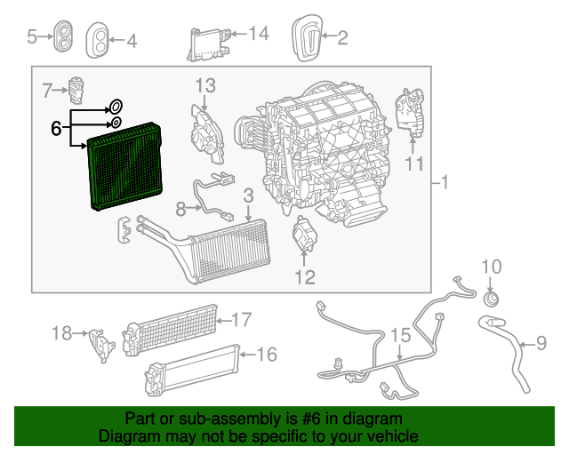 Lexus OEM Evaporator Core Part# 88501-0E180 | OEM Vehicle Parts