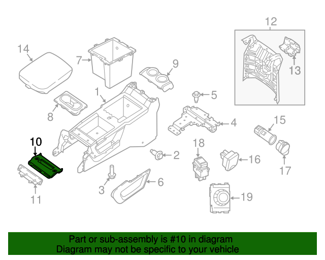 96988-EZ10A - Switch Housing - 2016-2021 Nissan | Nissan OEM Parts Direct