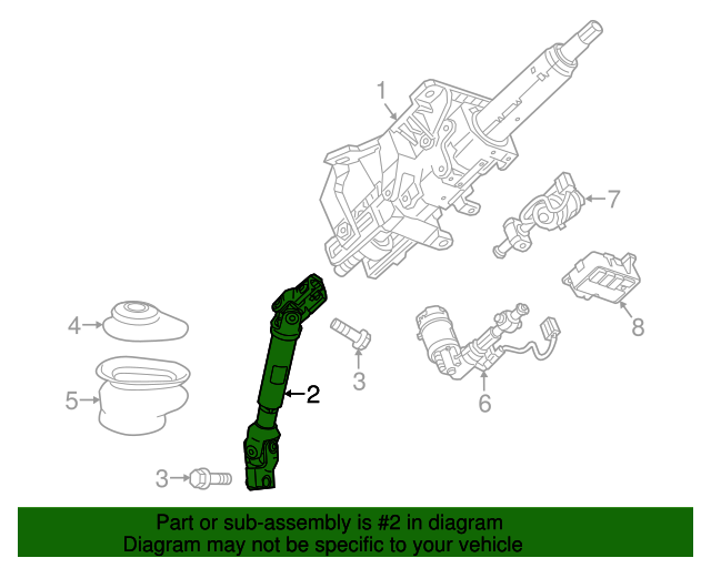 2013-2016 Cadillac XTS Intermediate Shaft 20940365 | GMPartsDirect.com