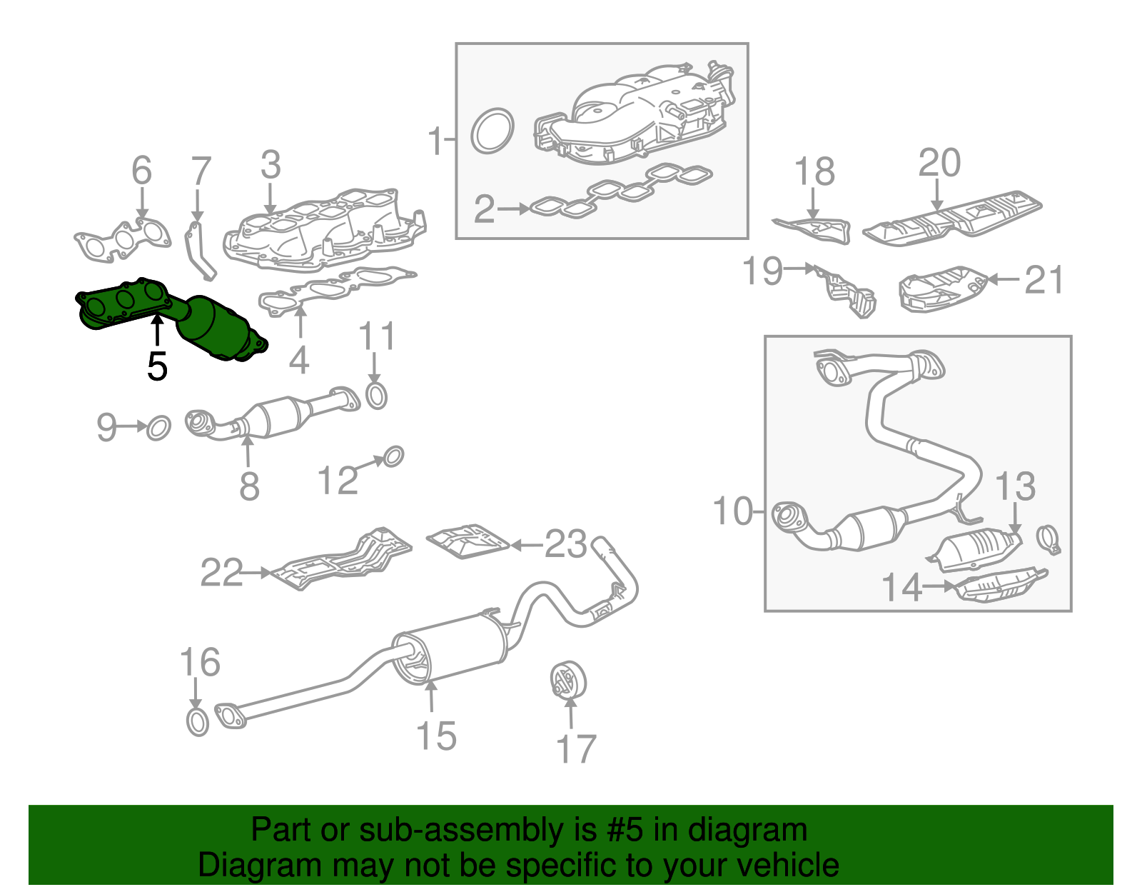 17140-0P140 - Exhaust Manifold - 2009-2011 Toyota Tacoma | Nucar Toyota ...