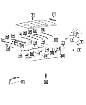 68446891AA - Folding Top Rear Lift Arm Left | Mopar America