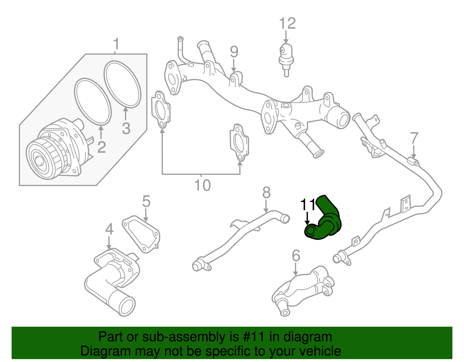 2009-2017 Nissan Connector Hose 14055-JP00A | Bill Kay Nissan Parts