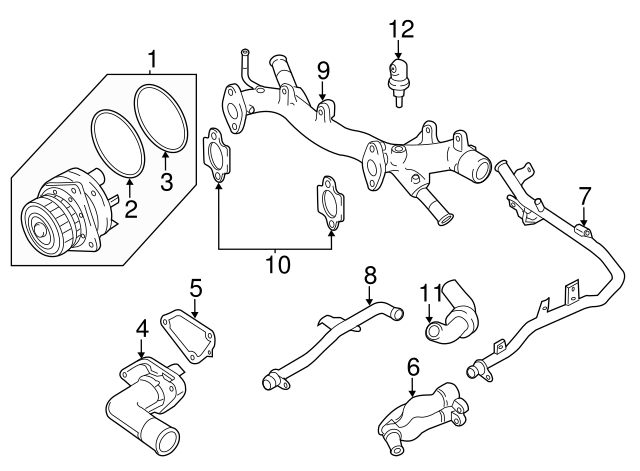 14053-JA10A - Water Pipe 2009-2017 Nissan | Nissan Parts & Accessories ...