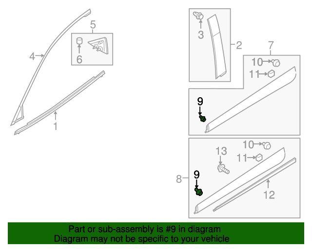 2016-2021 Mazda CX-3 Lower Molding Clip D10J-51-SJ3 | RealMazdaParts.com