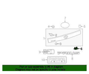 2010-2015 Toyota Lift-Gate Finish Panel Trim Plate 76812-47030 | Toyota ...