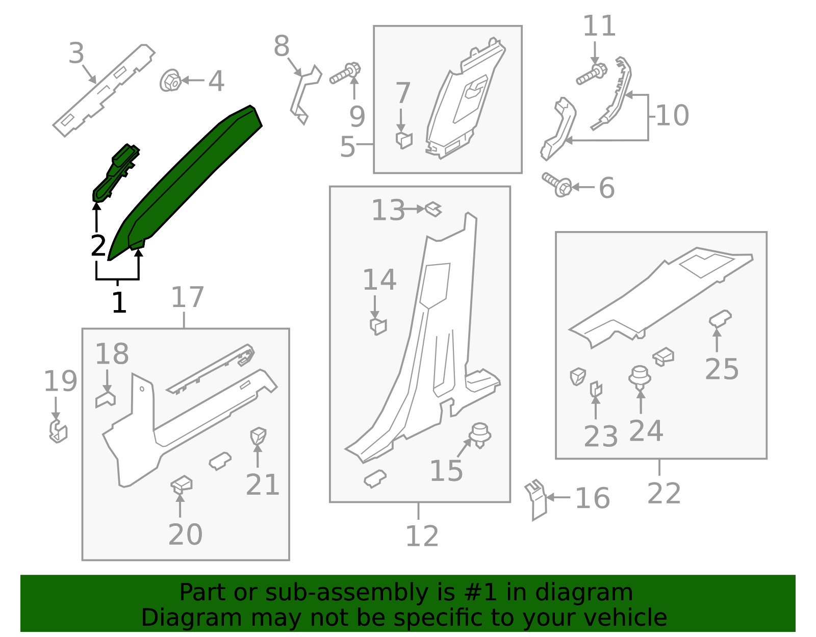 LB5Z-7803598-AD - Windshield Pillar Trim 2020-2024 Ford | Big 3 Auto Parts