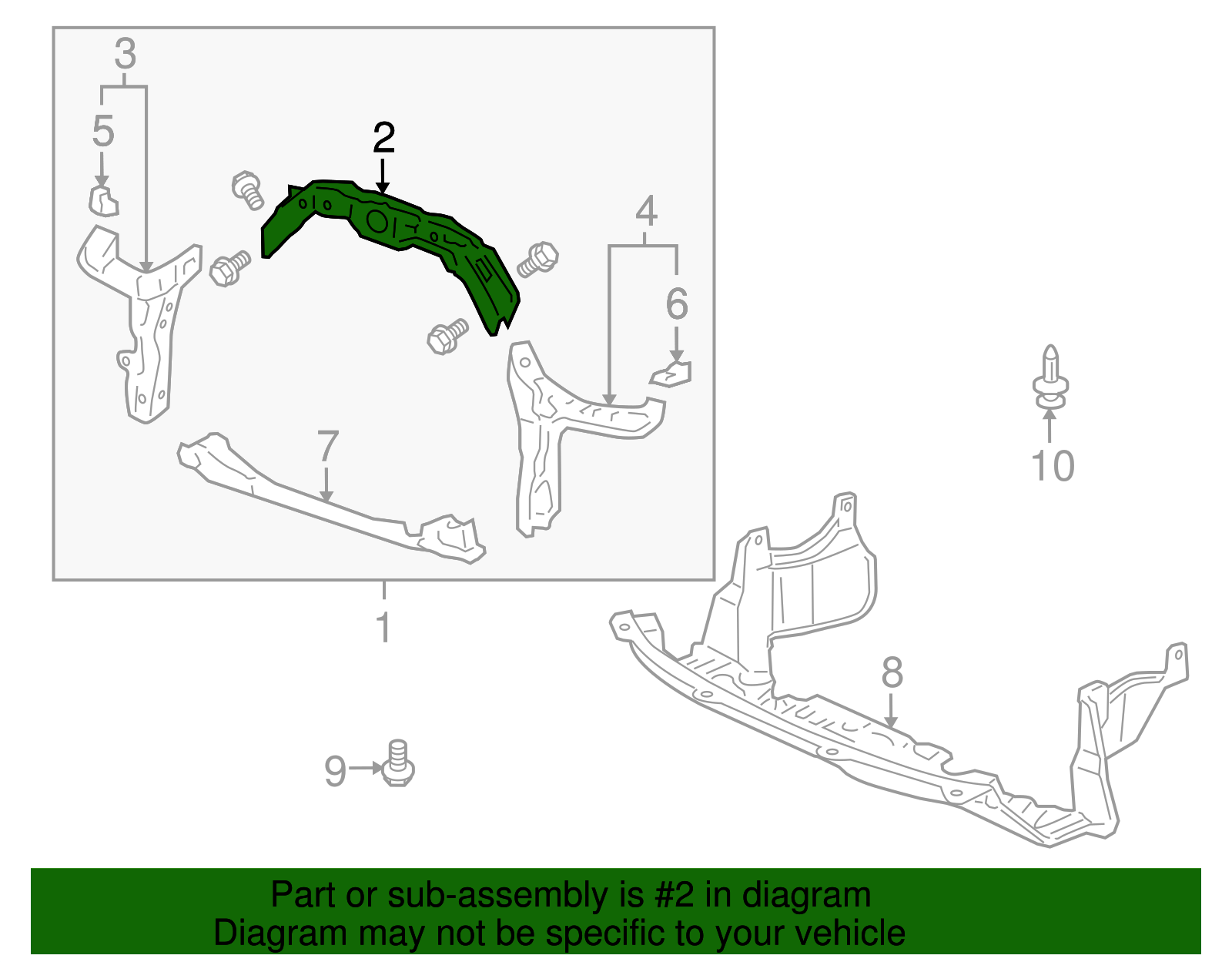 2007-2009 Honda CR-V Upper Tie Bar 04602-SXS-A00ZZ | OEMAcuraPart