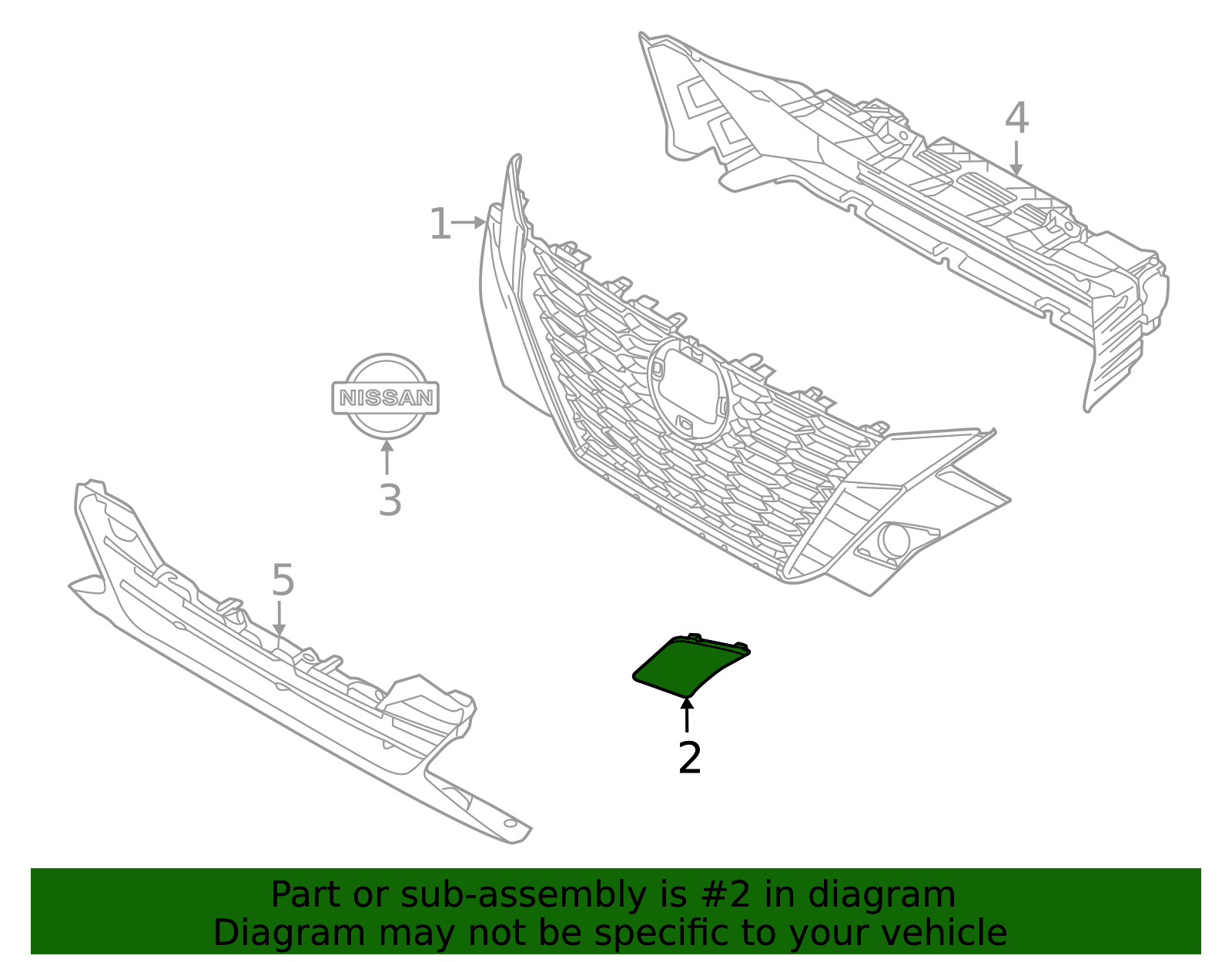 2020-2023 Nissan Sentra Grille Hole Cover 622A0-6LB0A | My Nissan Part